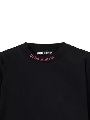 Palm Angels Logo-print Drop-shoulder T-shirt - Black