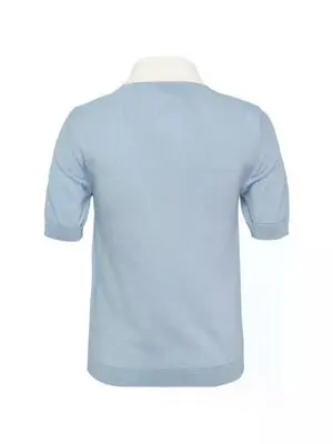 N°21 Contrast Collar Knit Polo Shirt