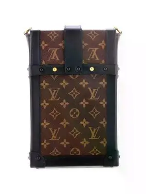 LOUIS VUITTON Vertical Trunk Pochette Monogram Canvas Crossbody Bag - Black