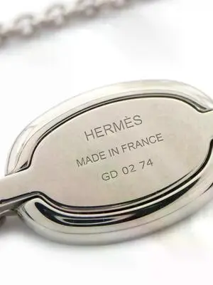 Hermès Tone Enamel Detailing Logo Necklace