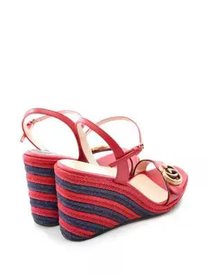 Gucci 2020s Double G Wedge Sandals
