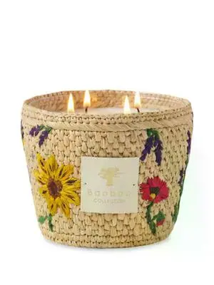 BAOBAB COLLECTION Vony Ahitra Floral-embroidered Scented Candle - Neutrals