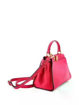 Fendi Selleria Peekaboo Bag Leather Mini Satchel - Pink