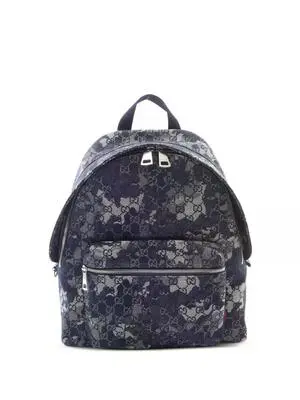 Gucci Gg Supreme Canvas Denim Backpack - Blue