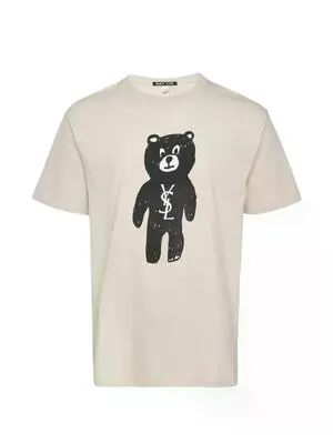 BLACK SCORE Bear Graphic-print T-shirt - Neutrals