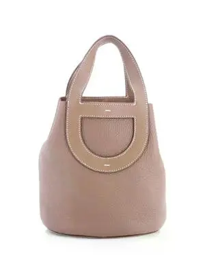 Hermès In-the-loop Bag Clemence With Swift 18 Bucket Bag - Grey