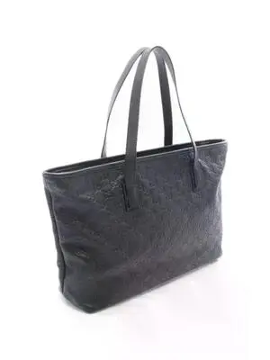 Gucci Leather Debossed Gg Logo Tote Bag