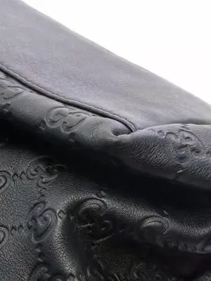 Gucci Leather Debossed Gg Logo Tote Bag