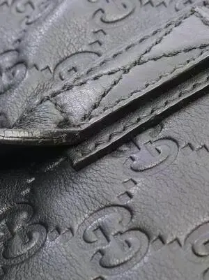 Gucci Leather Debossed Gg Logo Tote Bag