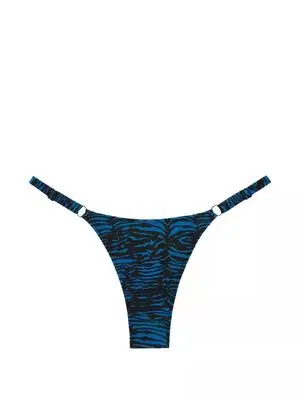 TROPIC OF C Solana Zebra-print Bikini Bottoms - Blue