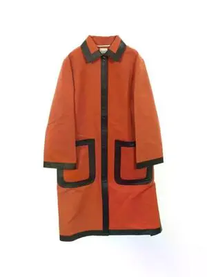 Hermès 2010 Leather-trim Trench Coat - Orange