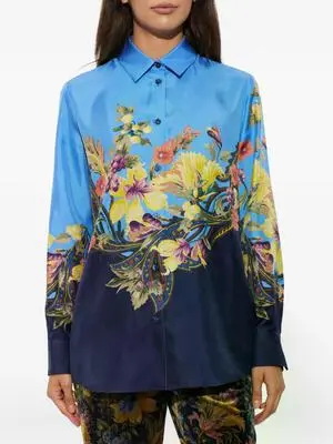 Etro Floral Print Silk Shirt
