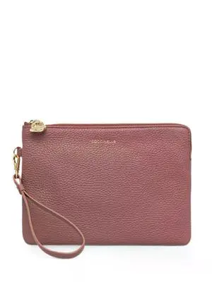 COCCINELLE Grained Leather Pouch Bag - Pink
