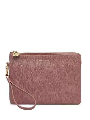 COCCINELLE Grained Leather Pouch Bag - Pink