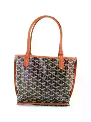 Goyard Anjou Reversible Tote Coated Canvas Mini Satchel - Brown