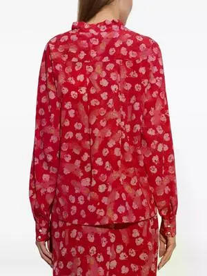 Isabel Marant Étoile Floral-print Tie-neck Long-sleeve Blouse - Red