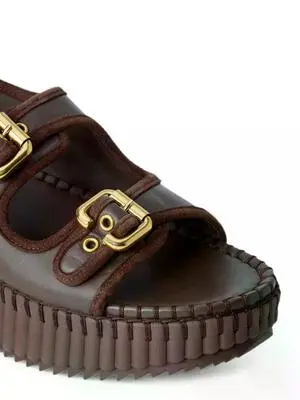 Chloé Buckle-strap Ridged-platform Sandals