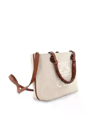 Loewe Anagram Canvas Mini Shoulder Bag - Neutrals