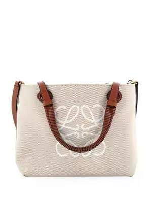 Loewe Anagram Canvas Mini Shoulder Bag - Neutrals