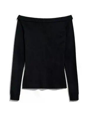 IRO PARIS Off-the-shoulder Ribbed-trim Sweater - Black