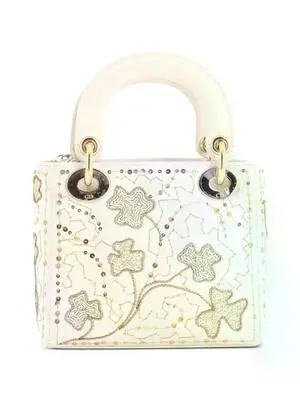 Dior Lady Embroidered Calfskin Mini Satchel - Gold