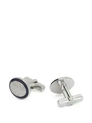 BOSS Logo-engraved Enamel Cufflinks - Blue