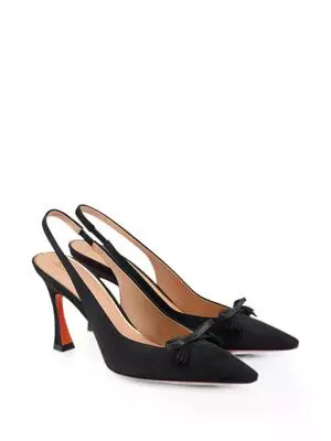 Santoni Bow-detail Slingback Pumps