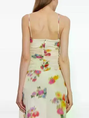 MARANT ETOILE Floral Print Ruched Sweetheart Neck Top