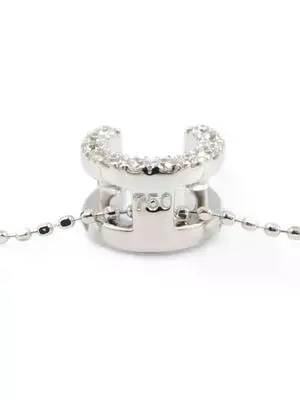 Celine 18k White Gold Diamond Horseshoe Pendant Necklace