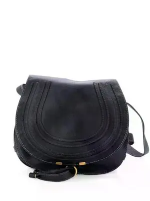 Chloé Marcie Leather Medium Crossbody Bag - Black