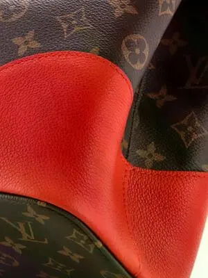 LOUIS VUITTON Flandrin Monogram Canvas And Leather Tote Bag - Red