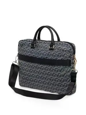 Guess Geometric-pattern Logo-patch Laptop Bag