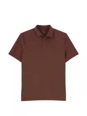 Boggi Milano Polo In Stretch Supima Cotton Jersey - Brown