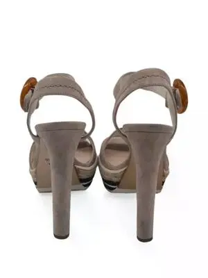 Prada Buckled Ankle Strap Platform Sandals