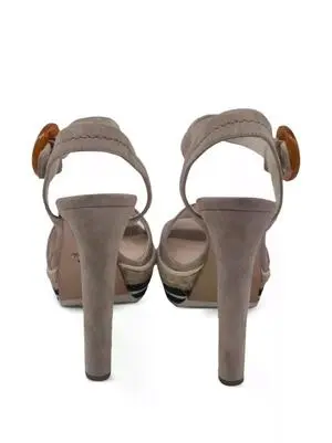 Prada Buckled Ankle Strap Platform Sandals
