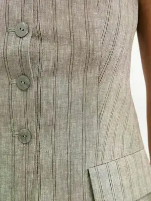 Sisley Pinstriped Button-front Sleeveless Top