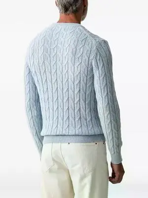 HACKETT LONDON Cable-knit Crew Neck Sweater