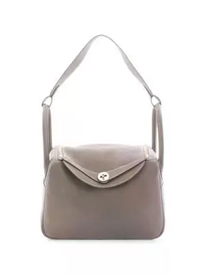 Hermès 2010s Lindy 30 Clemence Leather Shoulder Bag - Grey
