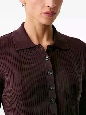 Marc O'polo Ribbed Knit Long-sleeve Polo Shirt
