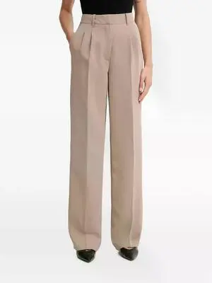 Guess Pleated Logo-plaque Trousers