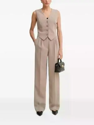 Guess Pleated Logo-plaque Trousers
