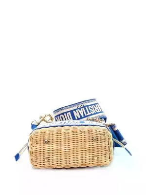 Dior Lady Wicker And Oblique Canvas Mini Tote Bag - Blue