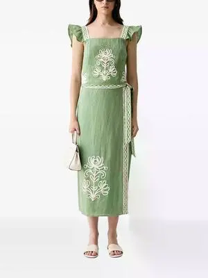 HOSS INTROPIA Renata Embroidered Midi Skirt