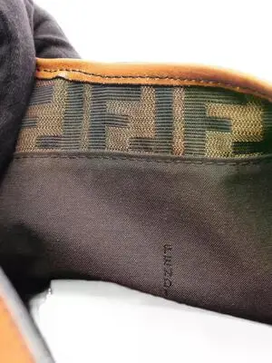 Fendi 2000s Zucca Foldover-top Shoulder Bag - Black