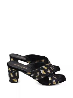 Saint Laurent Patterned Crossover Mules - Black
