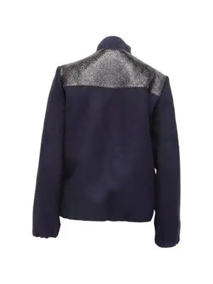 Maje Cracked-effect Yoke Biker Jacket