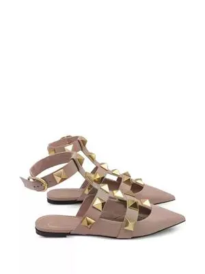 Valentino Garavani Roman Stud Ballet Flats - Neutrals