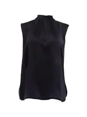 Max Mara Sleeveless High Neck Top - Black