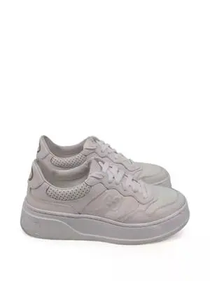 Gucci Gg Embossed Leather Sneakers - White