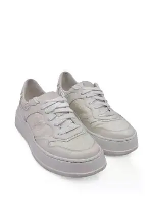 Gucci Gg Embossed Leather Sneakers - White